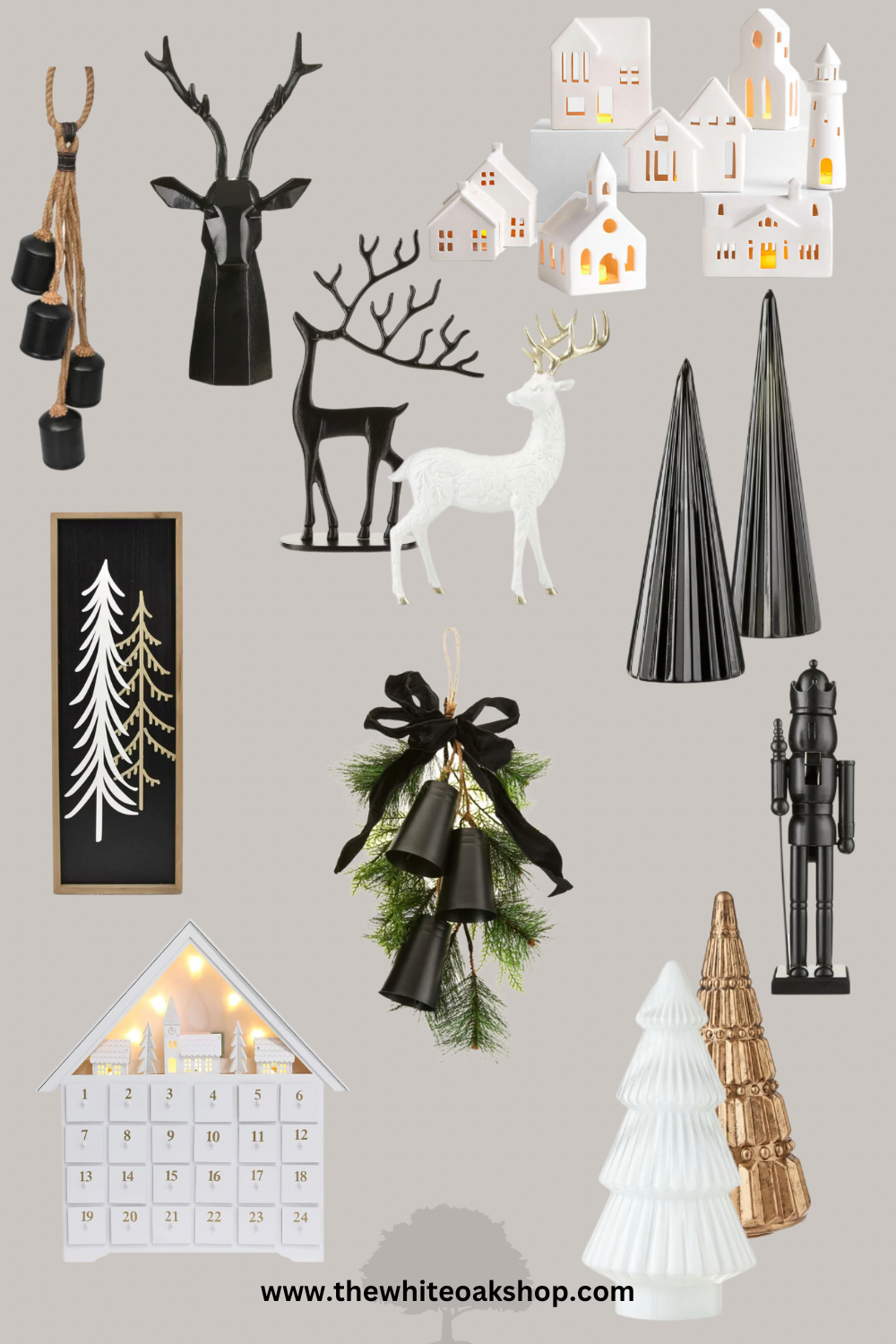 Black and White Christmas Ideas and Decor - White Oak Shop